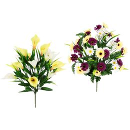 I.GE.A. Kunstblume &raquo;Bouquet&laquo; Calla und Margeriten, 2er Set multi Obermaterial: 90% Polyester, 10% Kunststoff