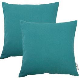 Tom Tailor HOME Sitzkissen »Dove« TOM TAILOR unifarbenes, abgestepptes Sitzkisssen DOVE, 2er Pack aqua + unifarben Obermaterial: 100% Baumwolle...