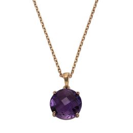 ZEEme Kette mit Anhänger »925 Sterling Silber Amethyst« rot 41+5cm Sehr edles Erscheinungsbild