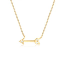 Elli Collierkettchen »Pfeil Amor Zirkonia 925 Sterling Silber« Gold 40 Elegante Halskette aus Sterling Silber, vergoldet