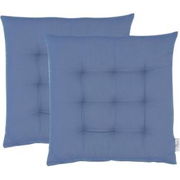 Tom Tailor HOME Sitzkissen &raquo;Dove&laquo; TOM TAILOR unifarbenes, abgestepptes Sitzkisssen DOVE, 2er Pack blau Baumwolle