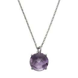 ZEEme Kette mit Anhänger »925 Sterling Silber Amethyst« weiß 42+3cm Klassisches Design