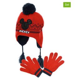 Disney Mickey Mouse 2tlg. Winteraccessoires-Set "Mickey Mouse" in Rot - 70% | Größe 54 cm | Kindermuetzen