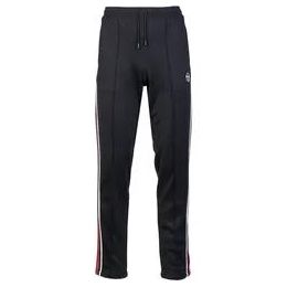 Jogginghose Sergio Tacchini "RENSHAW TAPE TRACK PANTS Herren" Gr. L, EURO-Größen, schwarz, Herren, 53% POLYESTER, 47% BAUMWOLLE, Hosen, Trainingshose Herren, Jogginghose, Retro, Sporthose, Streetwear, Sale