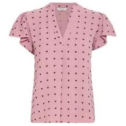 Longbluse B.Young "Tunika BYIPRIK SS BLOUSE -", Damen, Gr. 34, rosa (foxglove mix), Obermaterial: 100% Polyester PES., normal, Blusen