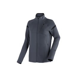 Funktionsshirt Maier Sports "Granni W" Gr. 46, blau (graublau), Damen, 50% Polyester (recycelt), 46% Polyester, 4% Elasthan, Shirts, Damen Midlayer-Jacke, atmungsaktiv und schnelltrocknend, Fleece-Jacke