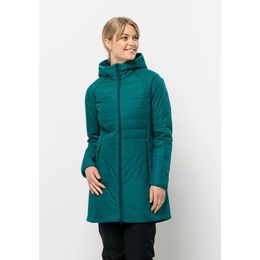 Funktionsmantel Jack Wolfskin "LAPAWA INS COAT W", Damen, Gr. XS (34), grün (sea, grün), OBERSTOFF 100% POLYAMID FUTTER 100% POLYESTER FÜLLUNG 100% POLYESTER, Mäntel