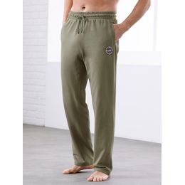 Jogginghose feel good Gr. 24/25, Unterbauchgrößen, grün (khaki), Herren, 60% Baumwolle, 40% Polyester, unifarben, Hosen