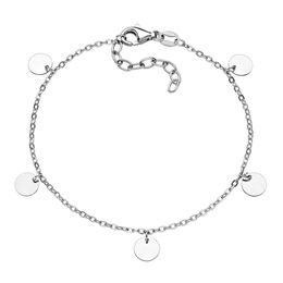 Armband Vivance "925/- Sterling Silber rhodiniert", weiß, Armbänder, Damen, 17 + 3cm, Silber 925 (Sterlingsilber), glänzend