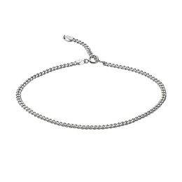 Fußkette ZEEme "925 Silber 23-26cm lang", weiß, Fußkettchen, Damen, 23-26cm, Silber 925 (Sterlingsilber), glänzend