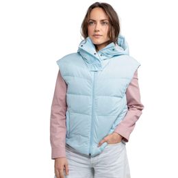 Schöffel Daunenweste SCHÖFFEL "Down Vest Style Vindave WMS" Gr. 46, blau (airy blau), Damen, Obermaterial: 90% Polyester, 10% Elasthan. Wattierung: 80% Daunen, 20% Federn, Westen