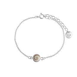 Armband Vivance "925/- Silber weiß mit Muschel weiß", weiß (weiß, weiß), Armbänder, Damen, 15 + 4cm, Silber 925 (Sterlingsilber), glänzend