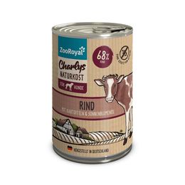 ZooRoyal Charlys Naturkost Rind mit Kartoffel & Sonnenblumen&ouml;l Hunde-Nassfutter getreidefrei 400g