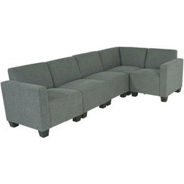 HHG [NEUWERTIG] Modular Sofa-System Couch-Garnitur Moncalieri 5, Stoff/Textil grau