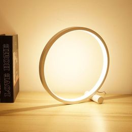 TUMALAGIA - Nachttischlampe, LED-Tischlampe, Touch-Ring, dimmbar, Schlafzimmer-Nachttischlampe, 3 Farben, dimmbar