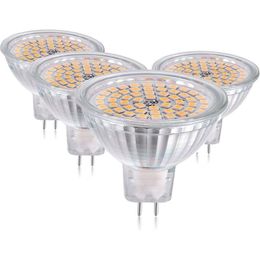 MR16 LED-Glühbirnen (6er-Pack) – 380 lm, 60 LEDs, 2835 smd, 3 w, ac/dc, 12 v, 6000 k, GU5.3-Bi-Pin-Sockel, nicht dimmbar, für Landschaft,