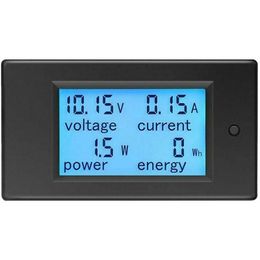 Voltmeter Amperemeter 12V dc 6,5-100V 20A, Spannungsmesser Wattmeter Tester Spannung Strom Leistung Energie Digital lcd Energiemesser DC20A