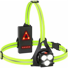 Brustlicht, LED-Lauflicht zum Laufen, usb wiederaufladbar, Lauflampe 3 Modi 500 Lumen, wasserdichtes Brustlicht, zum Joggen, Camping, Wandern