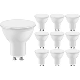 Set mit 10 LED-Strahlerlampen GU10, 4,7 W (entspricht 50 W), warmweiß, nicht dimmbar, Intensität