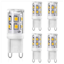 Packung mit 5 G9-LEDs, 2 w, 20 w G9-Halogenäquivalent, 200 lm warmweiß 3000 k, G9-LED-Lampe, cri 80, 360-Grad-Winkel, ac 220–240 v, nicht dimmbar