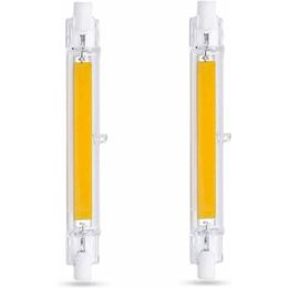 R7S LED-Glühbirne, 118 mm, 10 w, Kaltweiß 6000 k, 1000 lm, R7S J118 80 w, 100 w Halogenäquivalent, dimmbar, COB-LED-Glühbirne R7S, 118 mm, schmal,