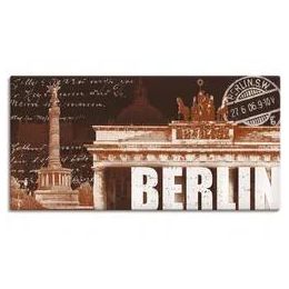 Leinwandbild Artland "Berlin Collage", braun, B:150cm H:75cm, Canvas, Leinwand, Bilder, auf Keilrahmen gespannt