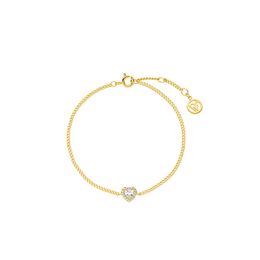 Paul Valentine Glamorous Heart Bracelet 14K Gold Plated