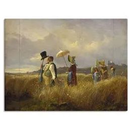 Wandbild Artland "Der Sonntagsspaziergang. 1841", beige (naturfarben), B:120cm H:90cm, Canvas, Leinwand, Bilder, als Leinwandbild, Poster in verschied. Größen