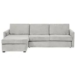 Schlafsofa Places of Style "GOLDPOINT Ecksofa 264 cm, Liegefläche (140/200cm), L-Form", weiß (silber), B:264cm H:85cm T:157cm, Stuktur weich (100% Polyester), Luxus-Microfaser (100% Polyester), Sofas, Bettfunktion, Bonell-Federkernmatratze und Dauerschläfer-Funktion