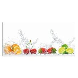 Küchenrückwand Artland "Fruchtig erfrischend gesund Fruchtmix", bunt, B:130cm H:60cm, Aluminium, Spritzschutzwände, Alu Spritzschutz mit Klebeband, einfache Montage