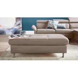 Hocker exxpo - SOFA FASHION "Maretto Bankhocker mit tollem Sitzkomfort", grau (argent), B:136cm H:46cm T:70cm, Luxus-Microfaser (100% Polyester), Hocker, Polsterhocker, praktisches Staufach unter der Sitzfläche