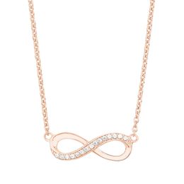 Kette mit Anhänger s.Oliver "Infinity/Unendichkeitsschleife, 2032833", rosa (roségoldfarben, weiß), Halsketten, Damen, Silber 925 (Sterlingsilber), L: 45cm, mit Zirkonia (synth.)