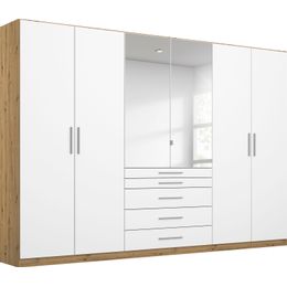 Kleiderschrank Rauch "Weingarten", weiß (eichefarben artisan, weiß), B:270cm H:210cm T:54cm, Holzwerkstoff, Schränke