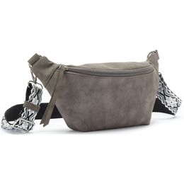 Bauchtasche Vivance Gr. B/H/T: 26cm x 12cm x 7cm, grau, Damen, Lederimitat, unifarben, bestickt, Taschen, CrossBody, Gürteltasche, Brusttasche, Hüfttasche VEGAN