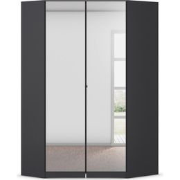 Eckkleiderschrank Rauch "Kleiderschrank Schrank Garderobe Wäscheschrank COSTA 2-türig", grau (graumetallic), B:117cm H:197cm T:104cm, Holzwerkstoff, Schränke, mit Spiegel, voll ausgestattet mit viel Stauraum MADE IN GERMANY