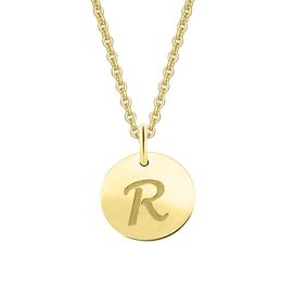 Ketten-Anhänger ONE ELEMENT "Buchstabe R Buchstaben Anhänger aus 333 Gelbgold Ø 11,0 mm", gold, Schmuckanhänger, Damen, R, Gelbgold 333, Damen Gold Schmuck Buchstabe R