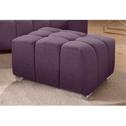 Hocker exxpo - SOFA FASHION "Elias hochwertig und elegant, mit tollem Sitzkomfort", braun (hortensia), B:71cm H:42cm T:71cm, Struktur (100% Polyester), Webvelours (100% Polyester), Hocker, Polsterhocker