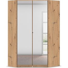 Eckkleiderschrank Rauch "Kleiderschrank Schrank Garderobe Wäscheschrank COSTA 2-türig", braun (eiche artisan), B:117cm H:197cm T:104cm, Holzwerkstoff, Schränke, mit Spiegel, voll ausgestattet mit viel Stauraum MADE IN GERMANY