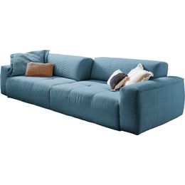 Big-Sofa 3C CANDY "Yoshy Mega Sofa mit Komfortfunktionen, modern und bequem", blau (petrol), B:298cm H:74cm T:120cm, 88% Polyester, 12% Polyacryl, Sofas, Big-Sofa, Zwei Sitztiefen durch verstellbare R&uuml;ckenlehne, Bezug in Cord