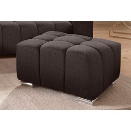 Hocker exxpo - SOFA FASHION "Elias hochwertig und elegant, mit tollem Sitzkomfort", braun (mocca), B:71cm H:42cm T:71cm, Struktur (100% Polyester), Webvelours (100% Polyester), Hocker, Polsterhocker