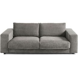 2-Sitzer 3C CANDY "Enisa softig und legeres Big-Sofa, bequem und komfortabel", grau (dunkelgrau), B:230cm H:85cm T:127cm, 88% Polyester, 12% Polyacryl, Sofas, Zeitloses und stylisches Loungem&ouml;bel, in Breitcord