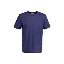 T-Shirt Gant "T-Shirt Reg Shield 1er Pack" Gr. L, blau (jeansblau), Herren, Obermaterial: 100% Baumwolle CO., Shirts