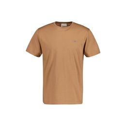 T-Shirt Gant "T-Shirt Reg Shield 1er Pack" Gr. L, grün (khaki), Herren, Obermaterial: 100% Baumwolle CO., Shirts