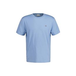 T-Shirt Gant "T-Shirt Reg Shield 1er Pack" Gr. 5XL, blau (hellblau), Herren, Obermaterial: 100% Baumwolle CO., Shirts