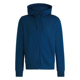 Kapuzensweatjacke BOSS Green "Saggy" Gr. L, blau (open blau494), Herren, Sweatware, Obermaterial: 95% Baumwolle, 5% Elasthan, unifarben, Sweatjacken, mit BOSS Aufdruck