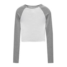 Pull&Bear Pull&Bear Shirt Damen Größe XL graumeliert / weiß