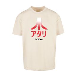F4NT4STIC T-Shirt 'Atari Tokyo Retro Arcade Games' Herren Größe L hellbeige / rot / schwarz