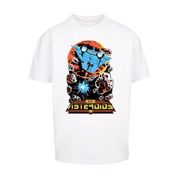 F4NT4STIC T-Shirt 'Asteroids Atari Retro Gaming' Herren Gr&ouml;&szlig;e XS azur / dunkelorange / schwarz / wei&szlig;