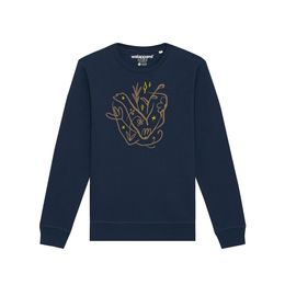 Watapparel Sweatshirt 'Self Love' Herren Gr&ouml;&szlig;e XS navy / braun / gelb