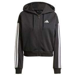 adidas Sportswear Sportsweatjacke 'Essentials' Damen Gr&ouml;&szlig;e 4XS schwarz / wei&szlig;